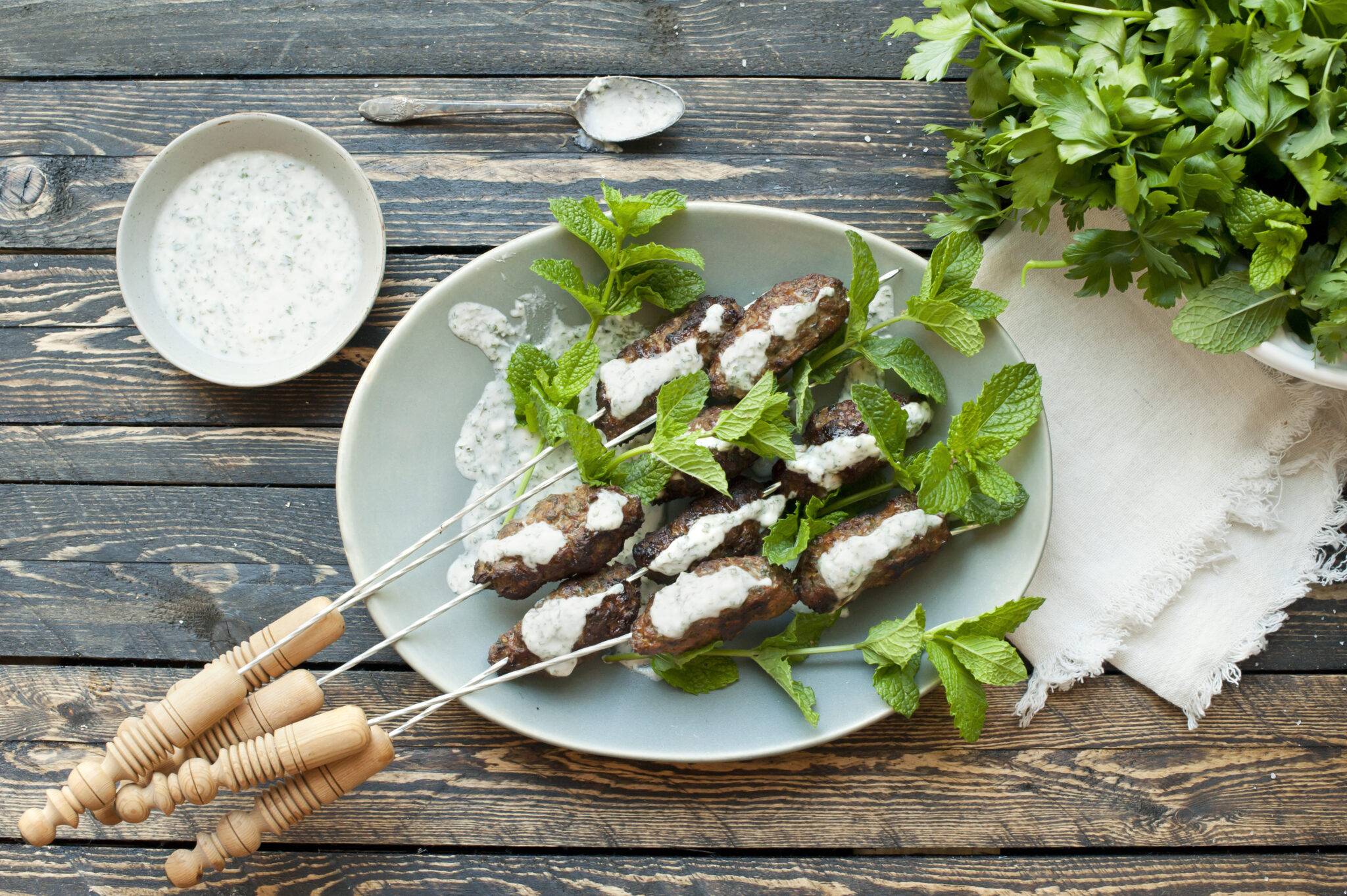 Grilled Lamb Kebabs with Yogurt Mint Sauce | Tree Island Yogurt
